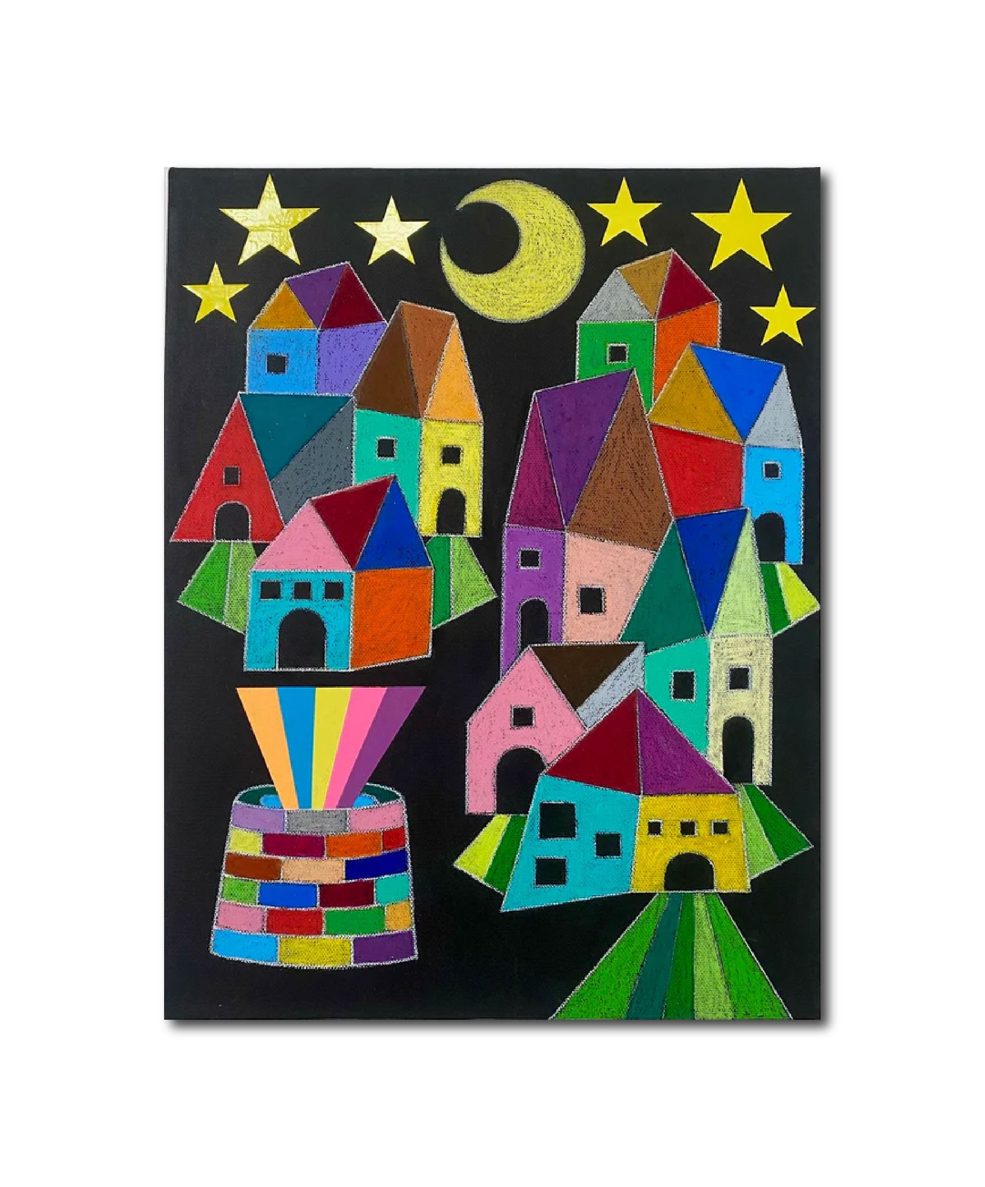 'DARK DAY' - Pastel, Colored Pencil, Vinyl