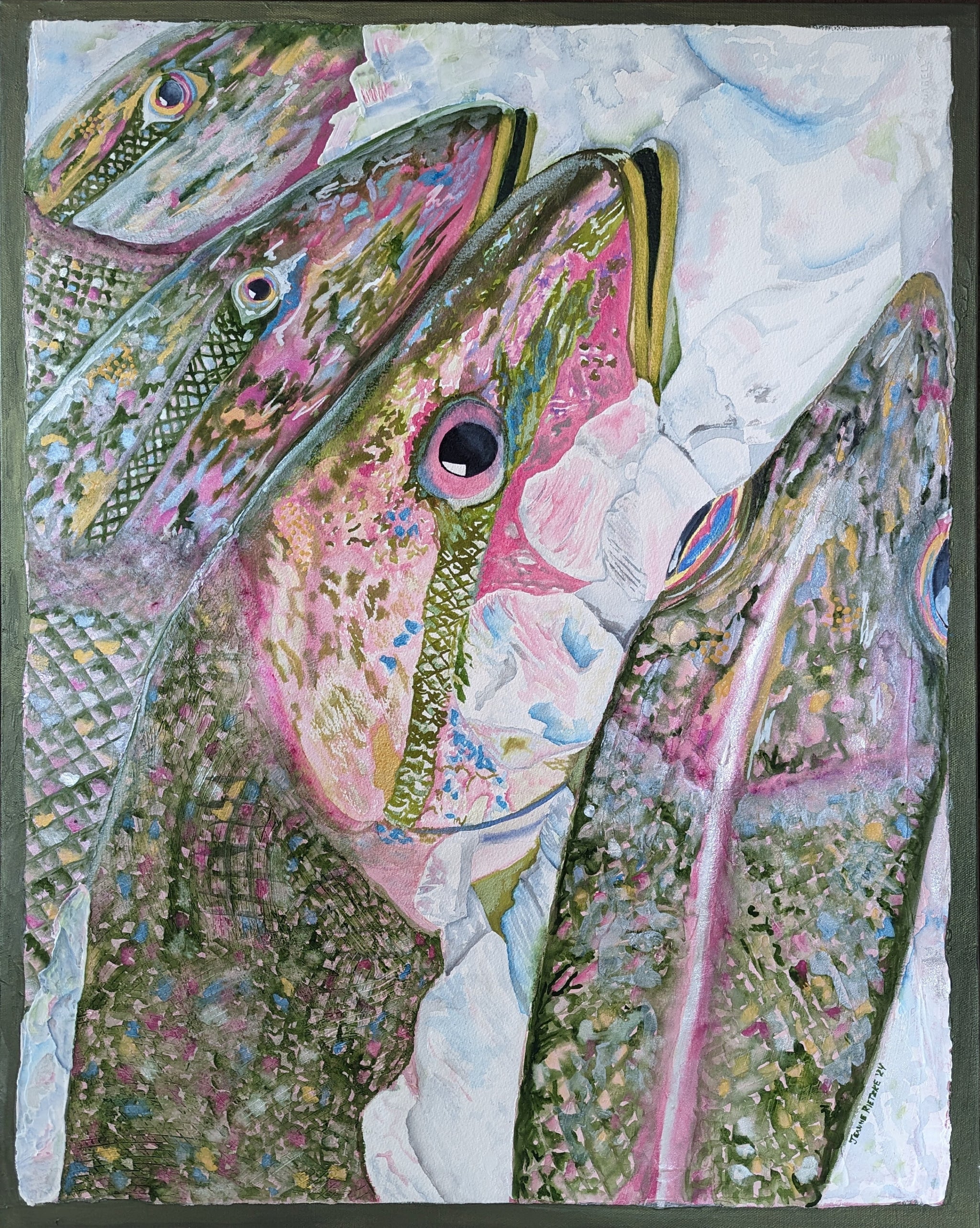 'YELLOWTAIL SNAPPER' - Acrylic Ink on paper adhered to canvas
